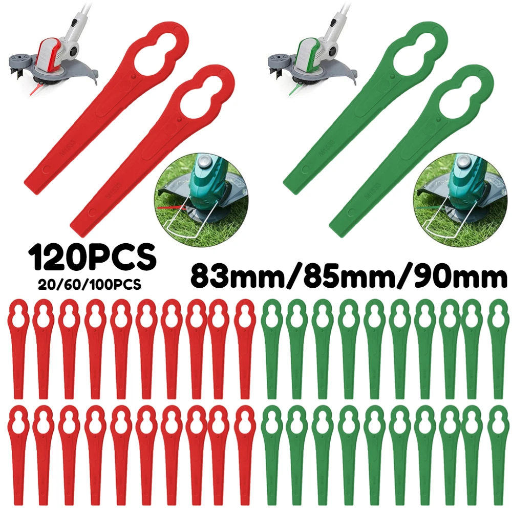 20-60-100-120PCS-Plastic-Brushcutter-Blade-Lawn-Mower-Blades-Grass ...