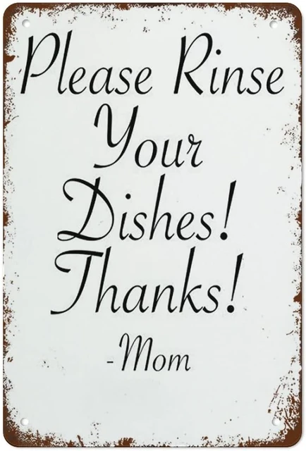 Funny Wash Dishes Sign