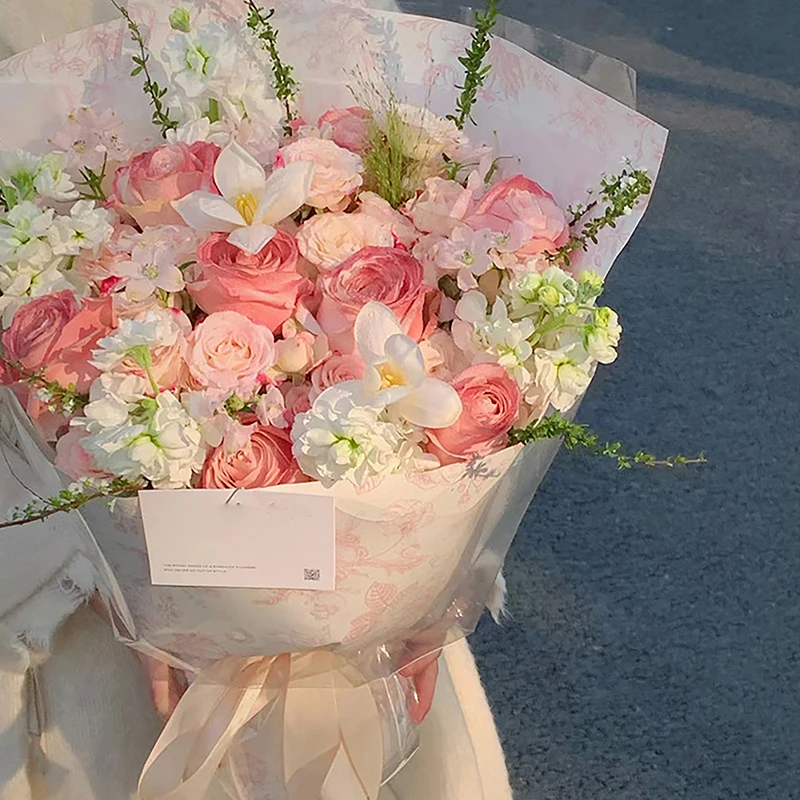 10Pcs-Printed-Floral-Paper-Hand-Kneaded-Papers-Bouquet-Packaging ...