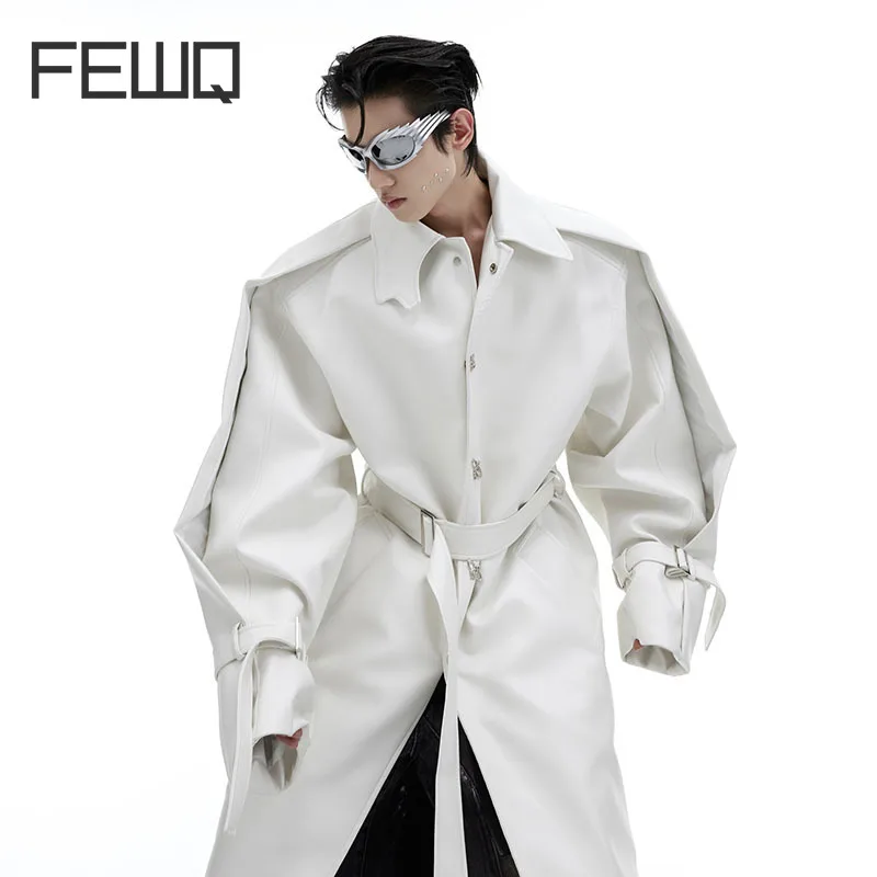 FEWQ-Manteau-en-cuir-PU-pour-homme-double-couche-boutonnage-en-m-tal ...