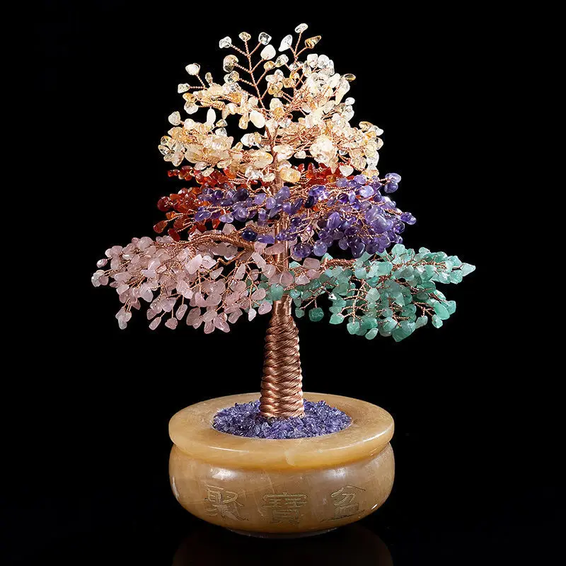 Natural-Crystal-Wealth-Tree-Treasure-Bowl-Colored-Crystal-Home-Lucky ...