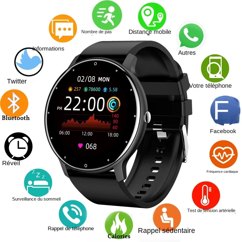 Montre Connectée De Sport Pour Hommes Et Femmes, Étanche Ip67, Avec ...