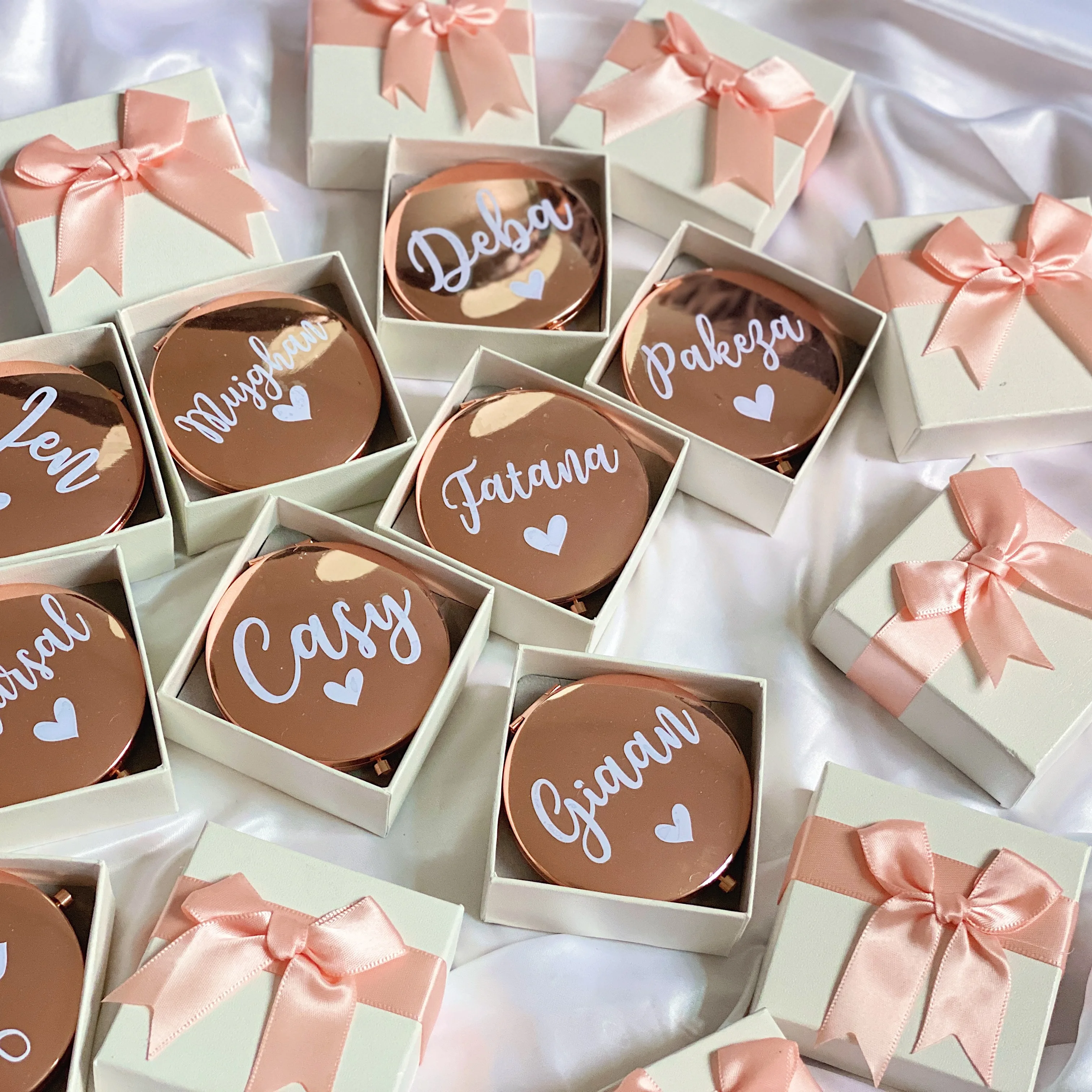 Personalized Compact Makeup Mirror Favor Custom Pocket Mirror With Name ...