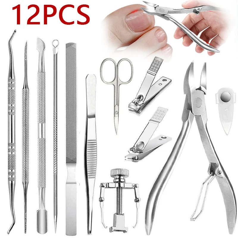 12Pcs-set-Professional-Pedicure-Tools-Ingrown-Toenail-Tools-Kit-Nail ...