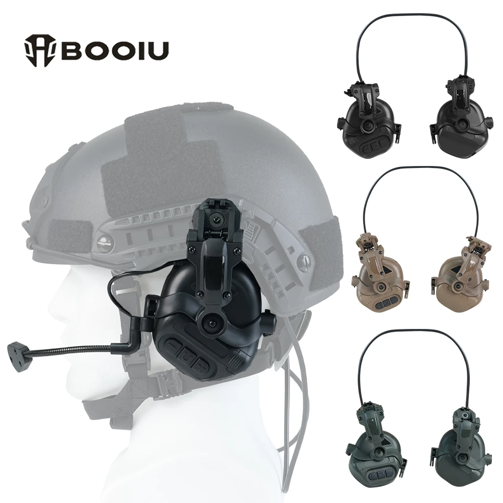 BOOIU Tactical Shooting Headset Fast Helmet 3.5mm Interface Pickup ...
