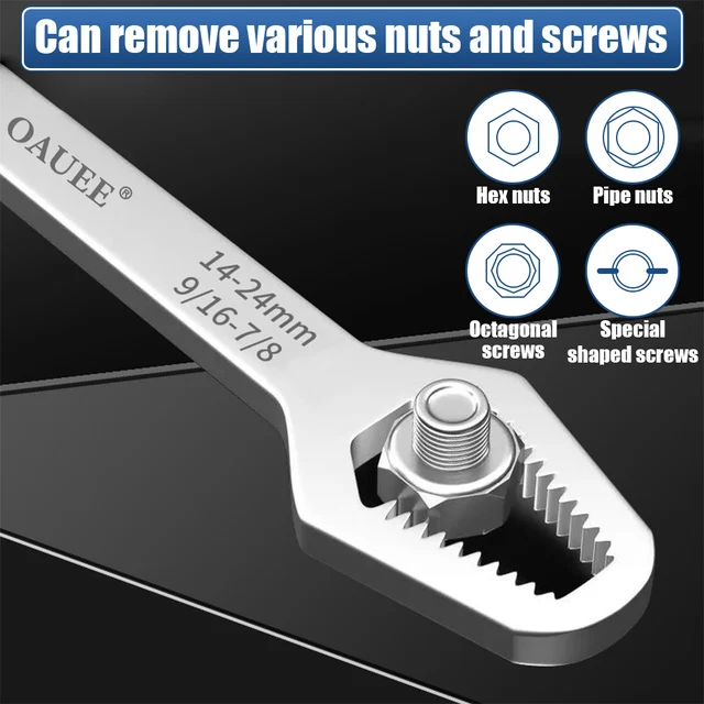 8-22mm Universal Torx Wrench Self Tightening Adjustable Double Head ...