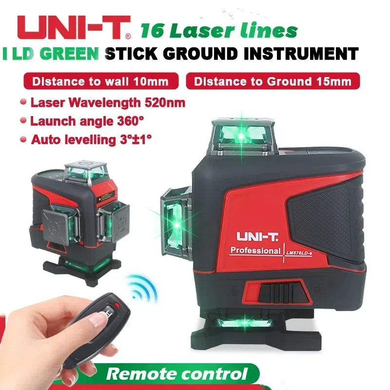 UNI-T-Green-Laser-Level-Meter-LM576LD-e-16-Lines-USB-Rechargeable ...