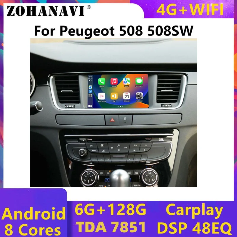 DSP-Carplay-Head-Unit-For-Peugeot-508-508SW-Navigation-Car-Radio ...