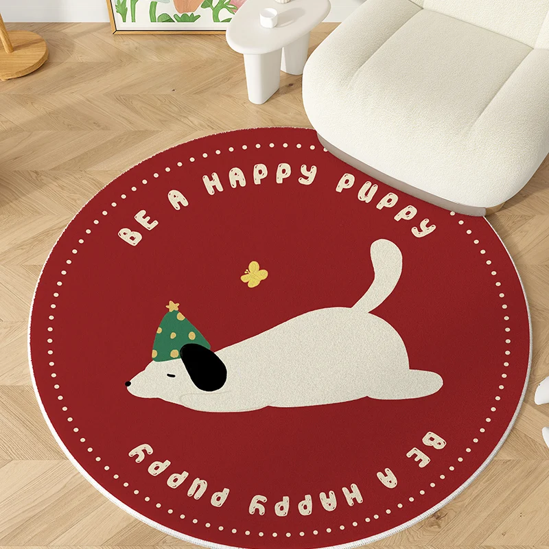 Cute-Non-slip-Children-s-Bedroom-Round-Red-Carpet-Cartoon-Animal-Sofa ...