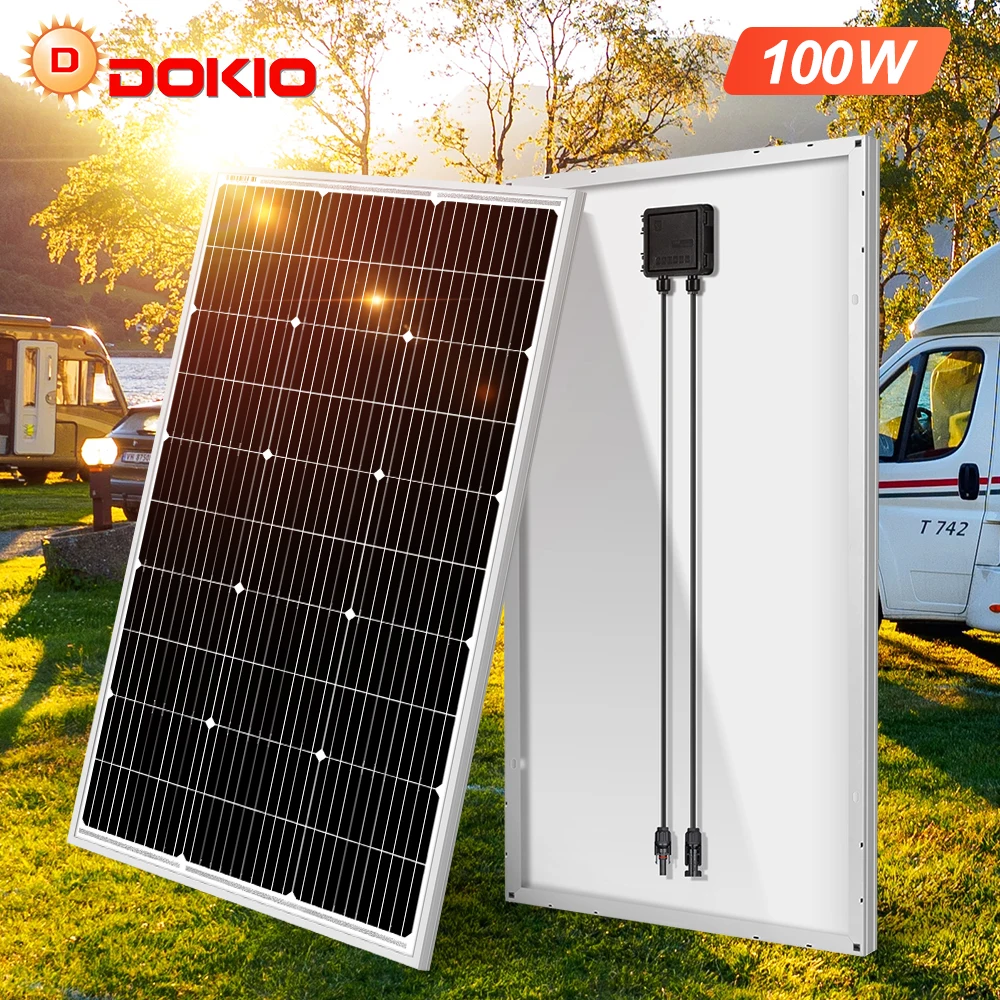 DOKIO-18V-100W-200W-Panneau-Solaire-Rigide-Chine-MonocBN-Panneau-Solaire-tanche-en-Silicium ...