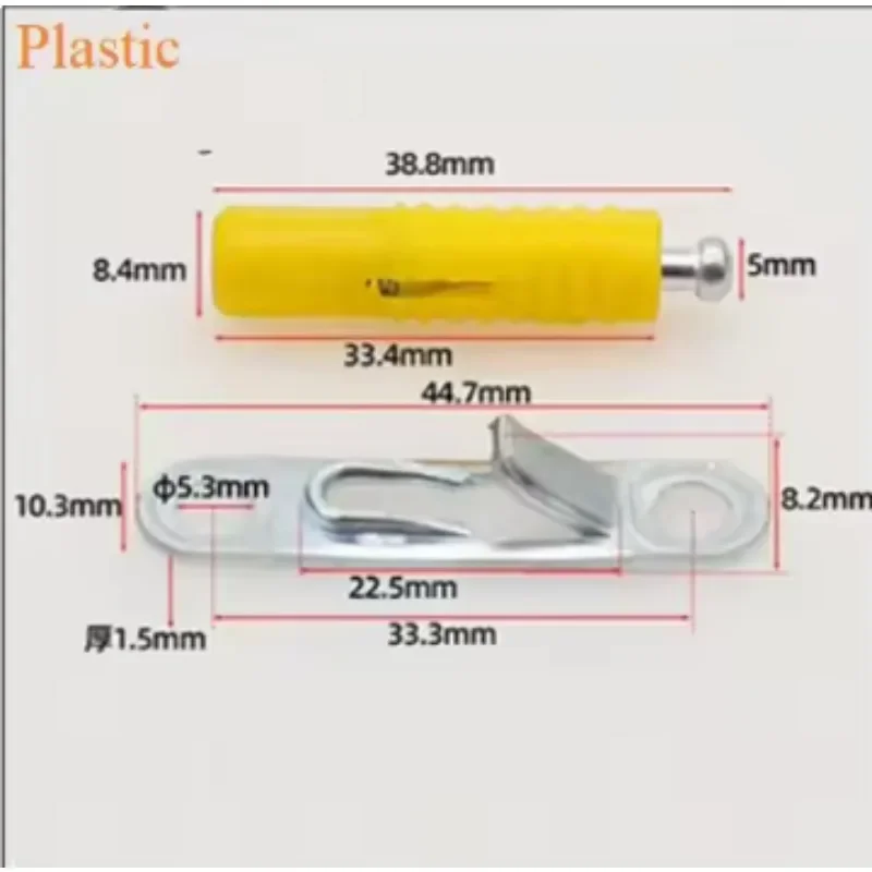 50Pcs Zinc Plastic 2 In 1 Invisible Funiture Cabinet Joiner Connector ...