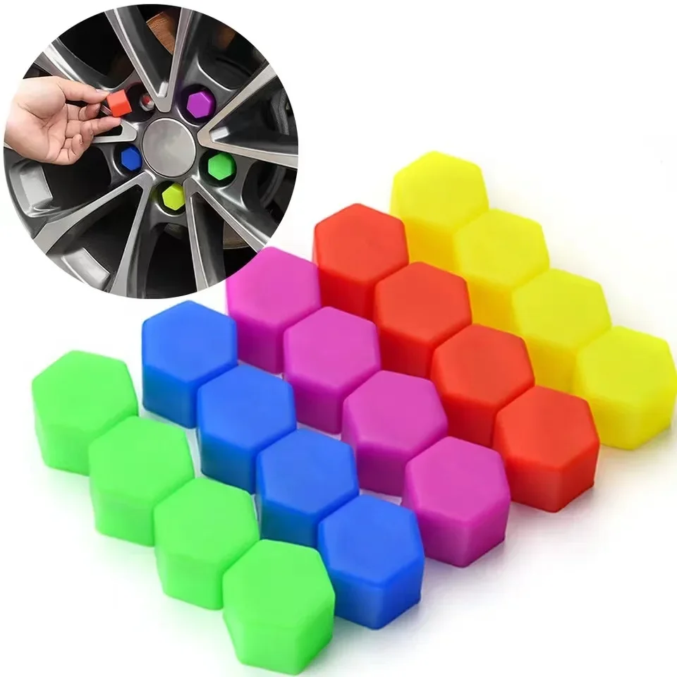 20Pcs 17/19/21MM Luminous Car Wheel Nuts Screw Caps Silicone Anti ...