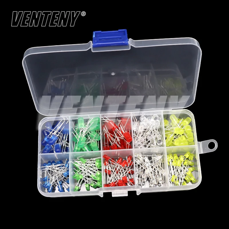 3mm-5mm-LED-Diode-Assorted-Kit-White-Green-Red-Blue-Yellow-Orange-F3-F5 ...