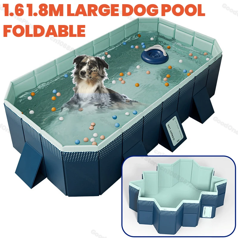 1-6M-1-8M-Swimming-Foldable-Pool-Pet-Dog-Frame-Bathtub-Collapsible ...