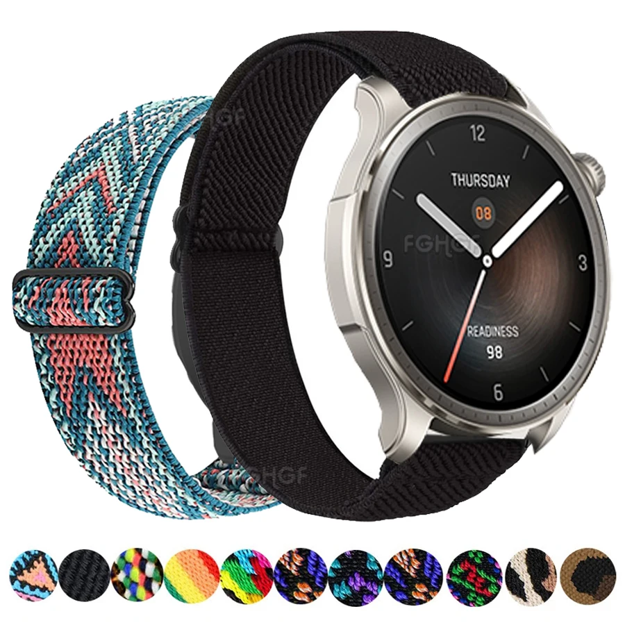 Elastic-Nylon-Wristband-For-Amazfit-Balance-Strap-Adjustable-Bracelet ...