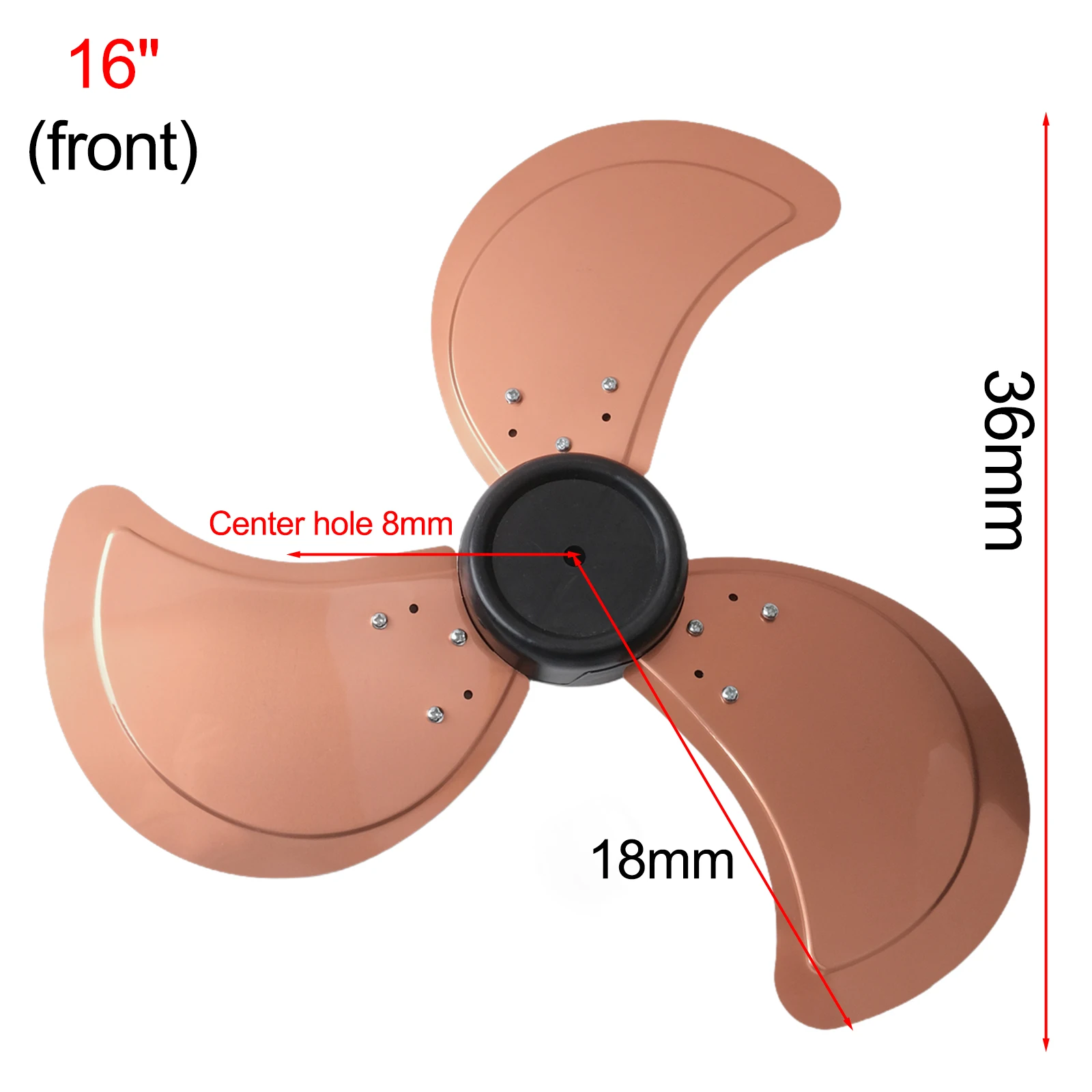 Office Use 16 Inch Fan Blades Electric Fan Blades 3-Blade Design Easy ...