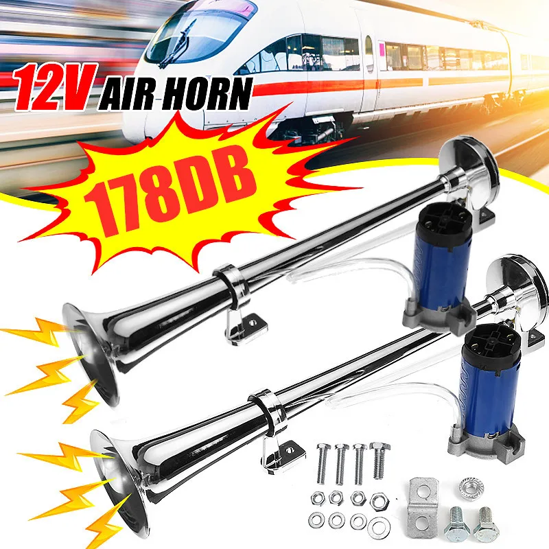 1-2X-12V-30A-Car-Air-Horn-Super-Loud-Metal-Horn-Universal-Single ...