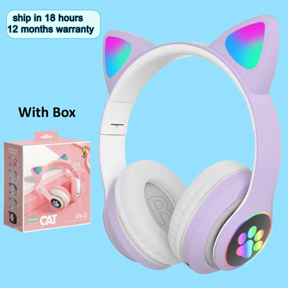 Bluetooth-Headset-Flash-Light-Wireless-Headphone-Kids-Earphones-Cute ...