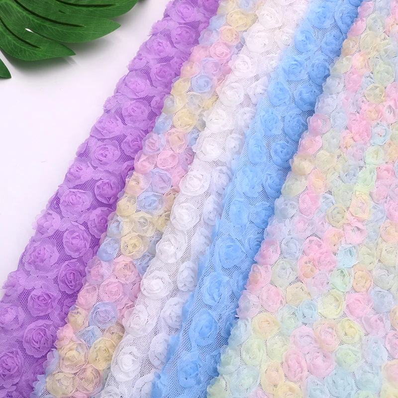 45x125cm-Color-Three-Dimensional-Rose-Petal-Embroidery-Fabric-DIY ...