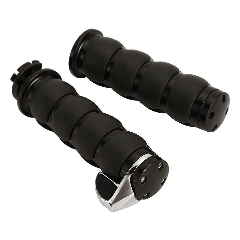 1-Black-Hand-Grips-For-Kawasaki-Vulcan-VN-800-900-1500-1600-1700-2000 ...