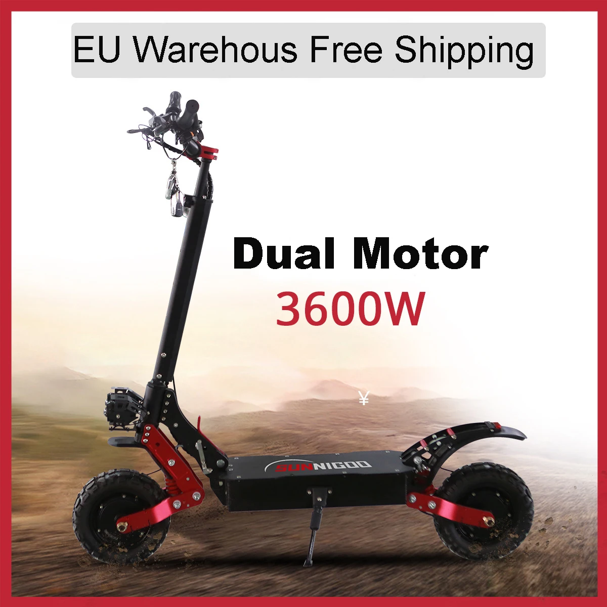 3600W Dual Motor Electric Scooter Max Speed 65km/h EScooter 11Inch Off-road 48V21AH Max Mileage ...