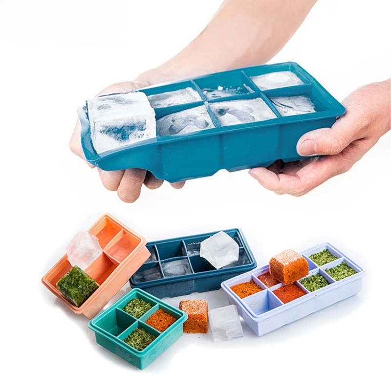 Silicone Ice Cube Large Size Silicone Ice Cube Molds with Removable Lid ...