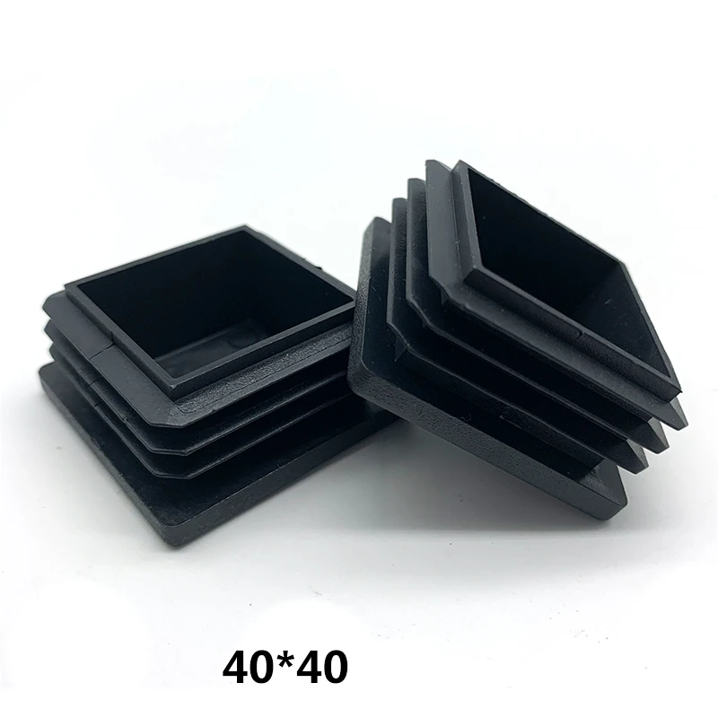 Black-Steel-Rectangular-Pipe-Plug-Plastic-Furniture-Leg-Plug-Anti-Slip ...