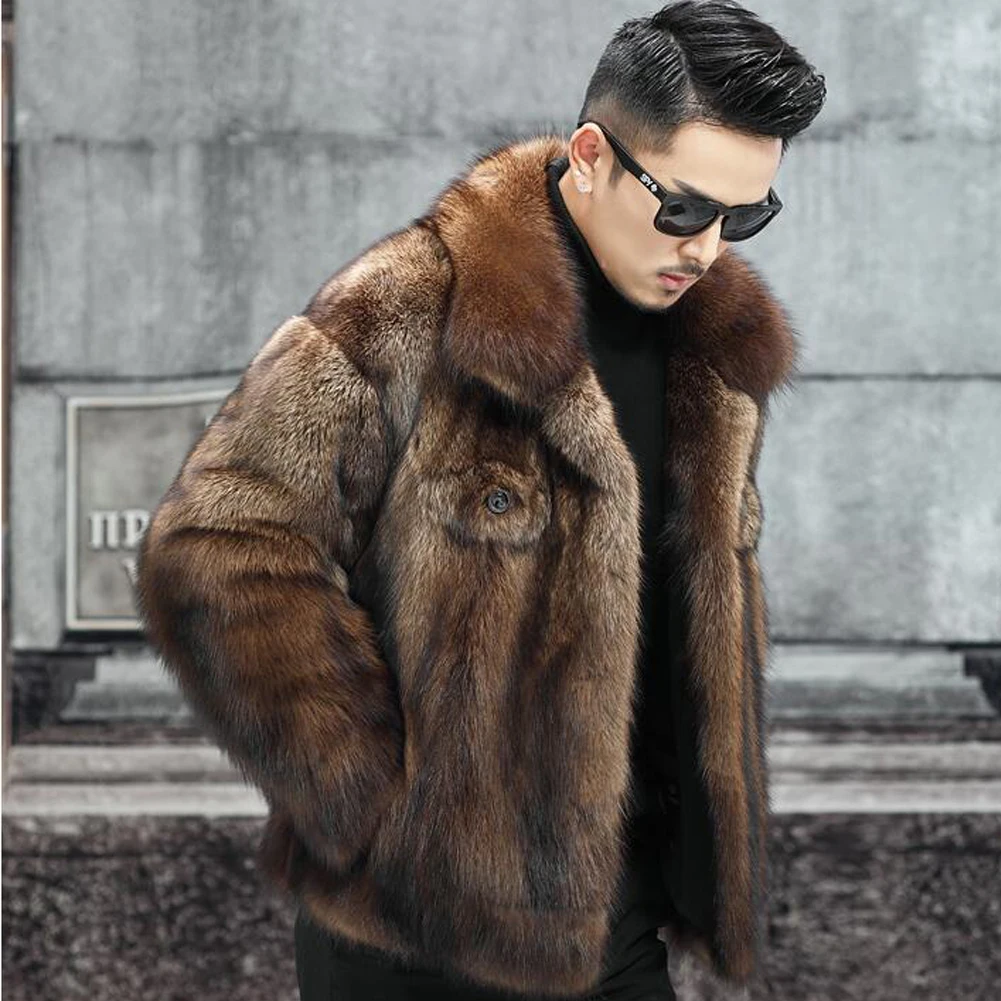 Denny&Dora Mens Brown Mink Fur Coat Leather Jacket Fur Jacket Winter Coats Mink Fur Coat » Denny ...
