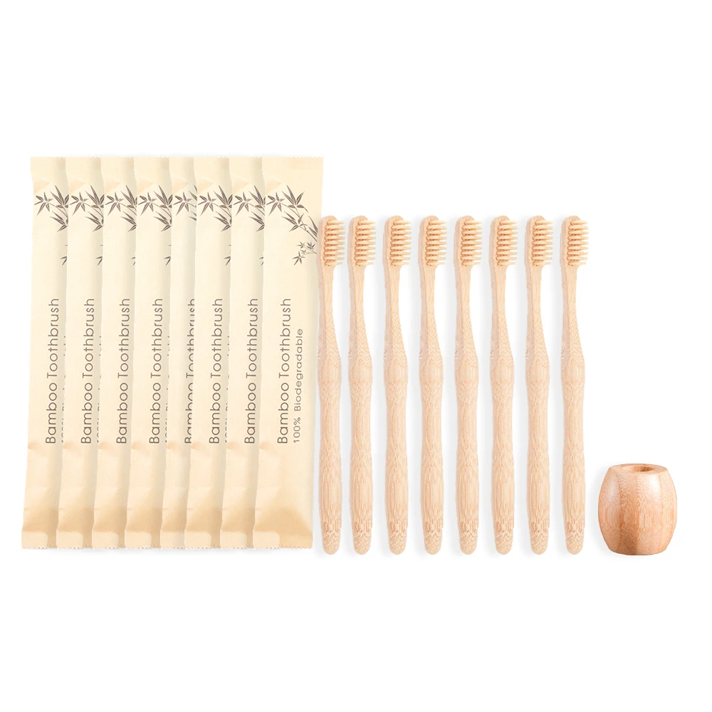8pcs-Beige-Toothbrush-Vegan-Tooth-Brush-Soft-Bristles-Friendly-Bamboo ...