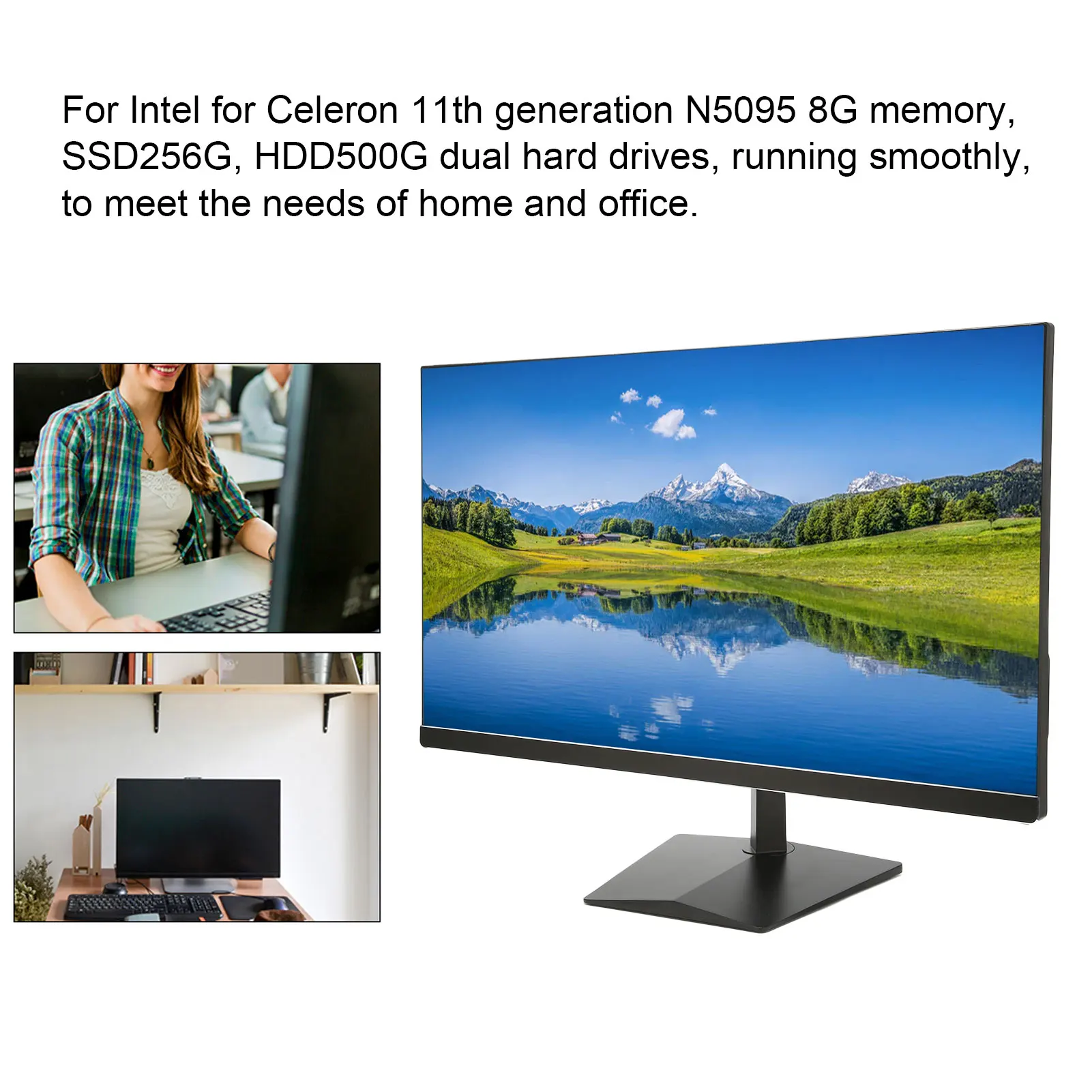 23.8in All In One Desktop Computer For Celeron 11th N5095 Cpu 8g Ddr4 ...