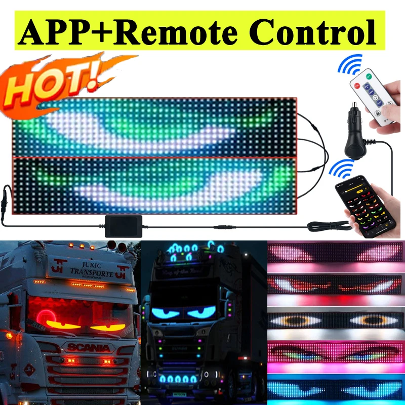 New Large APP Control Car Truck LED Pixel Panel Light Devil Eye Soft ...
