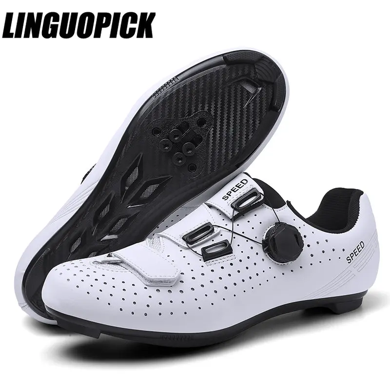Cycling Sneaker Mtb Men Self-Locking Cleats Racing Road Bike Shoes Speed Flat Sneakers Women ...