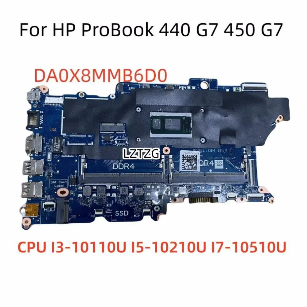 DA0X8MMB6D0 For HP ProBook 440 G7 450 G7 Laptop Motherboard CPU I3 ...