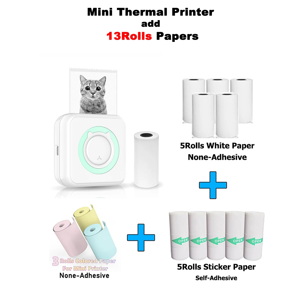 Portable-Mini-Thermal-Printer-57mm-Printing-BT-203dpi-Photo-Label-Memo ...