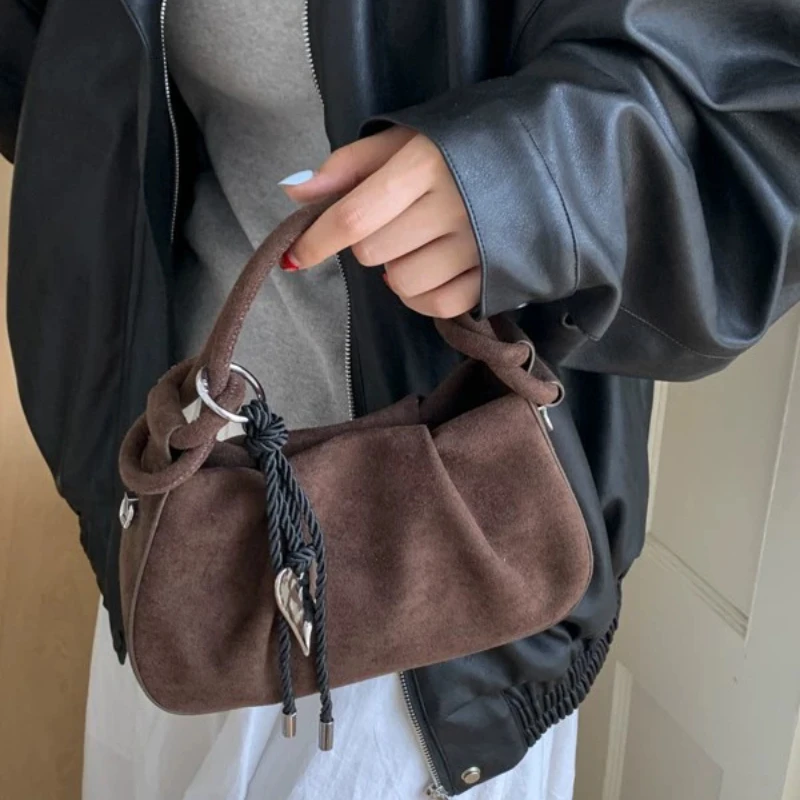 Small Suede Fashion Leather Shoulder Bags for Women 2025 Luxury ...
