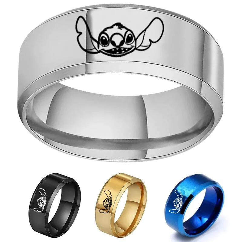 Disney-anillo-de-acero-inoxidable-Lilo-Stitch-para-pareja-joyer-a-de ...