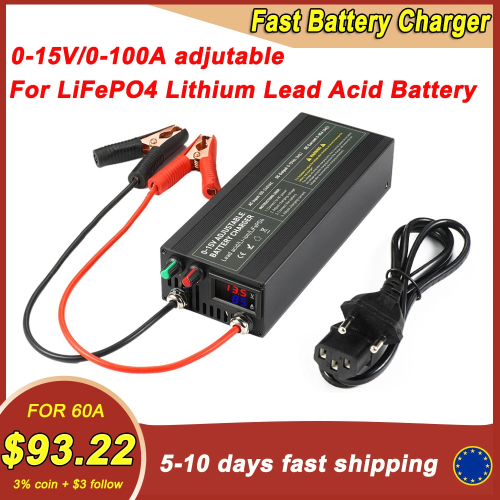 14.6v Fast Battery Charger Fully Automatic 0-15v Adjustable 200ah 300ah ...