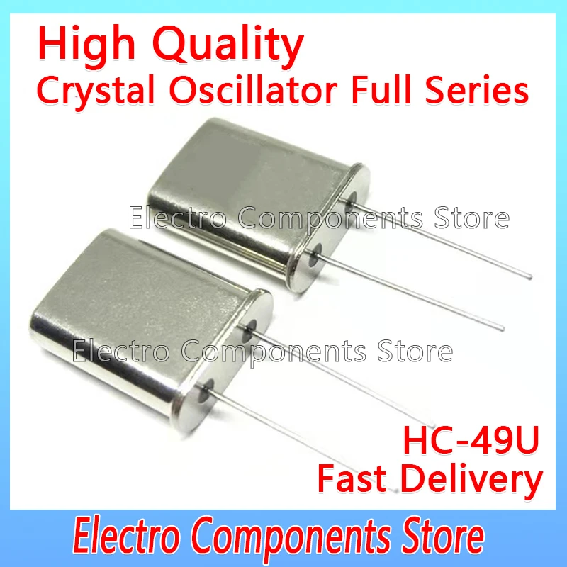 10PCS HC-49U Quartz Crystal Resonator Passive Oscillator 49U DIP-2P ...