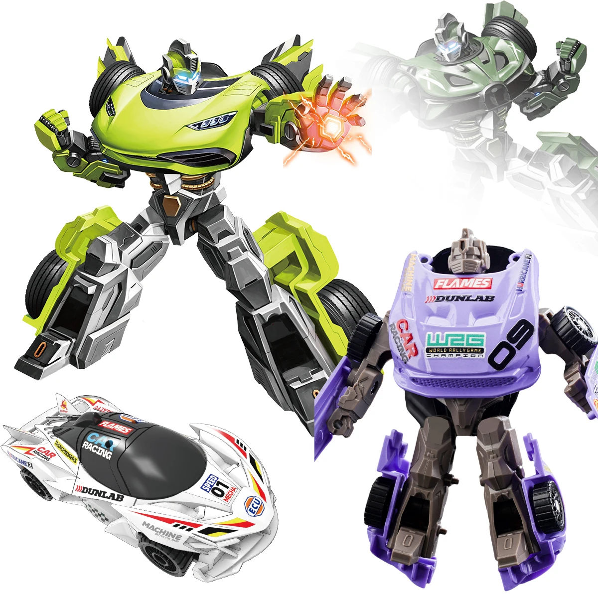 Deformation Robots Toys, Mini Car Robot Action Figures 2 Modes Alloy ...