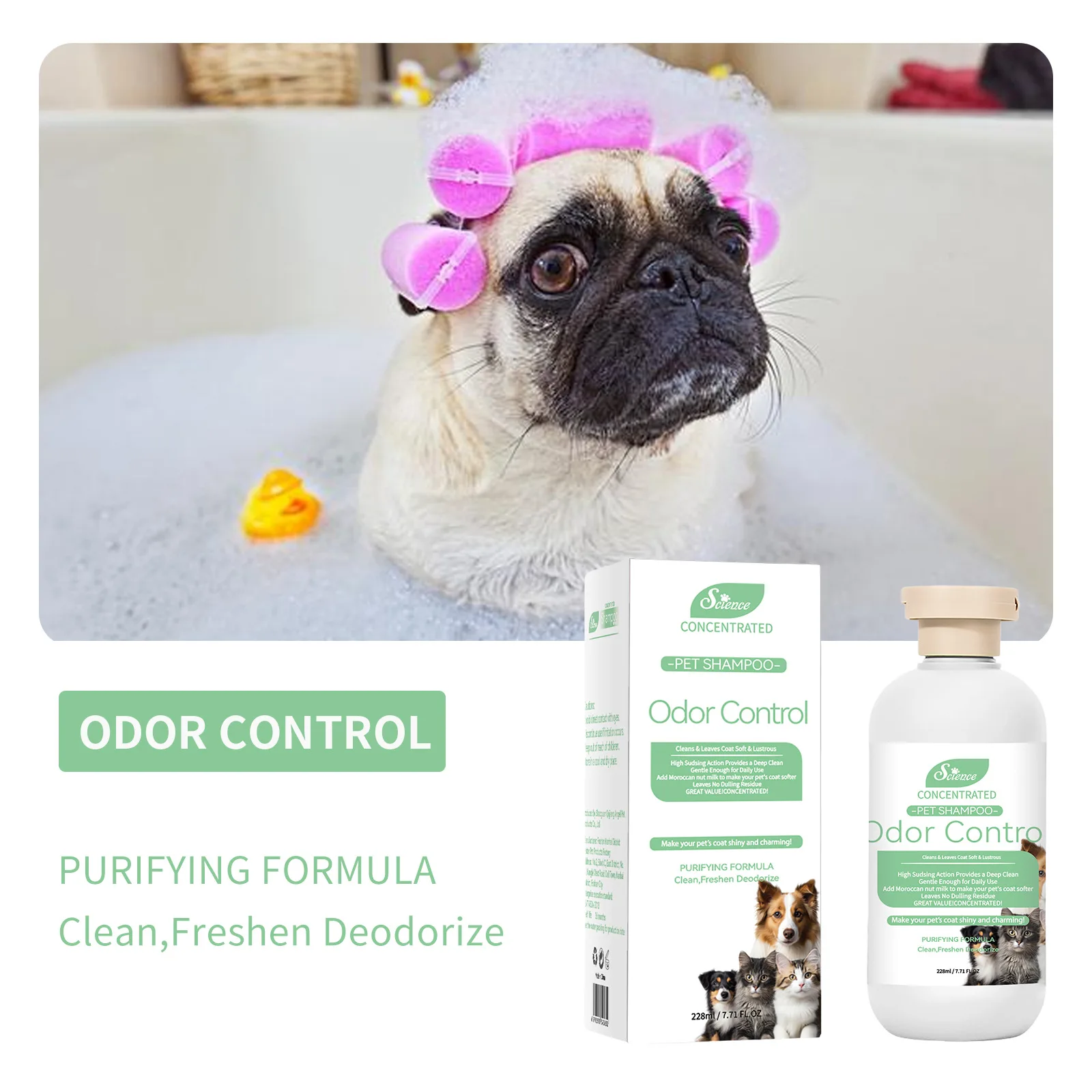 228ml Pet Shower Gel Cat Dog Shampoo Cleaning Bath De Mite Deodorizing ...