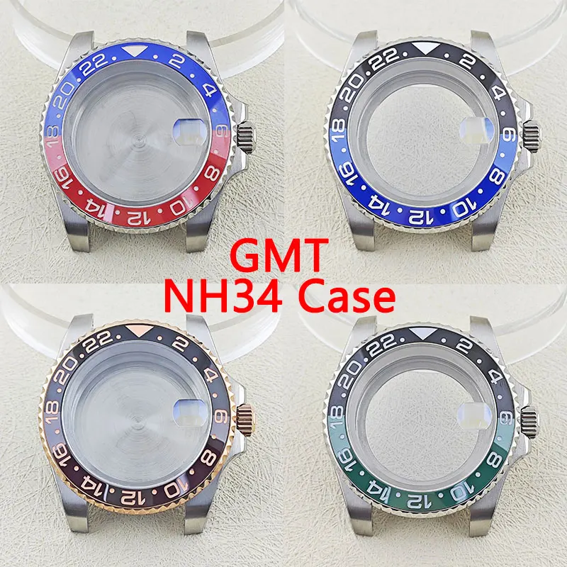 40mm GMT Case two-way rotation Bezel Sapphire Glass automatic watch ...
