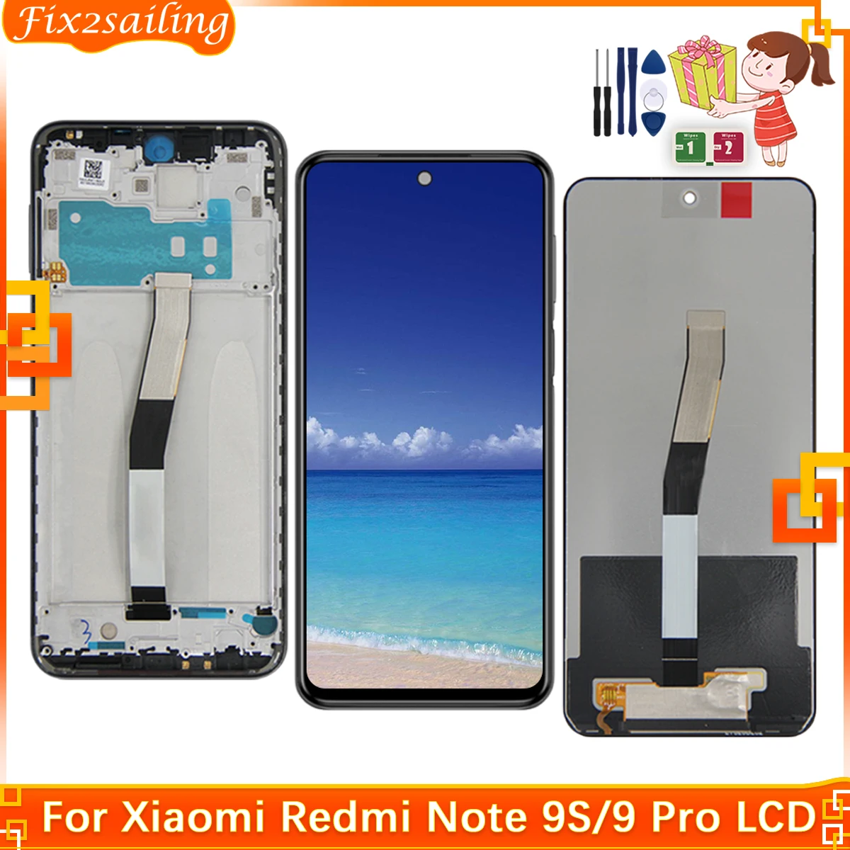 Pantalla-t-ctil-LCD-de-6-67-pulgadas-para-Xiaomi-Redmi-Note-9S ...