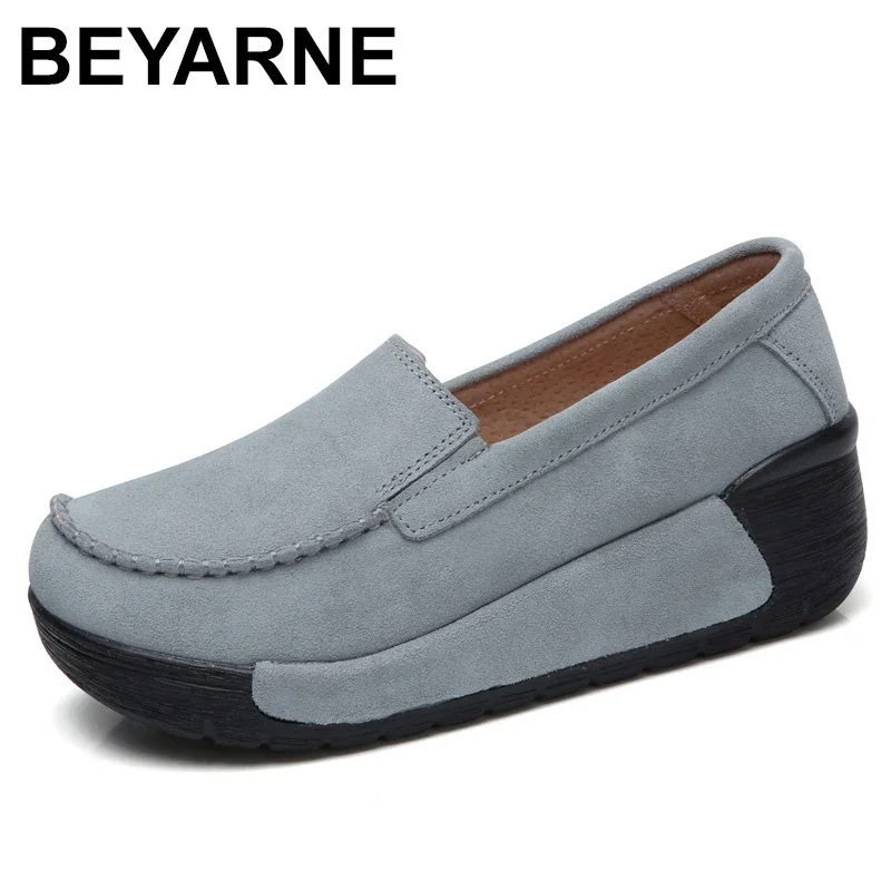 BEYARNEBrand-mocasines-planos-de-plataforma-para-mujer-calzado-sin-cordones-para-primavera-y-oto ...