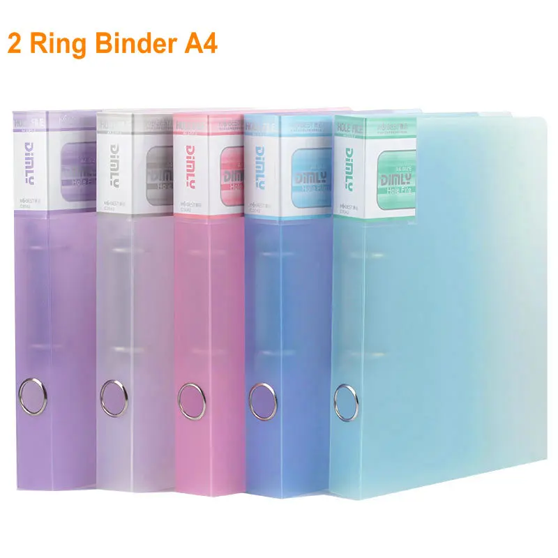Clear-Colors-Ring-Binder-A4-File-Paper-Organizer-2-Ring-Binder-Folder ...