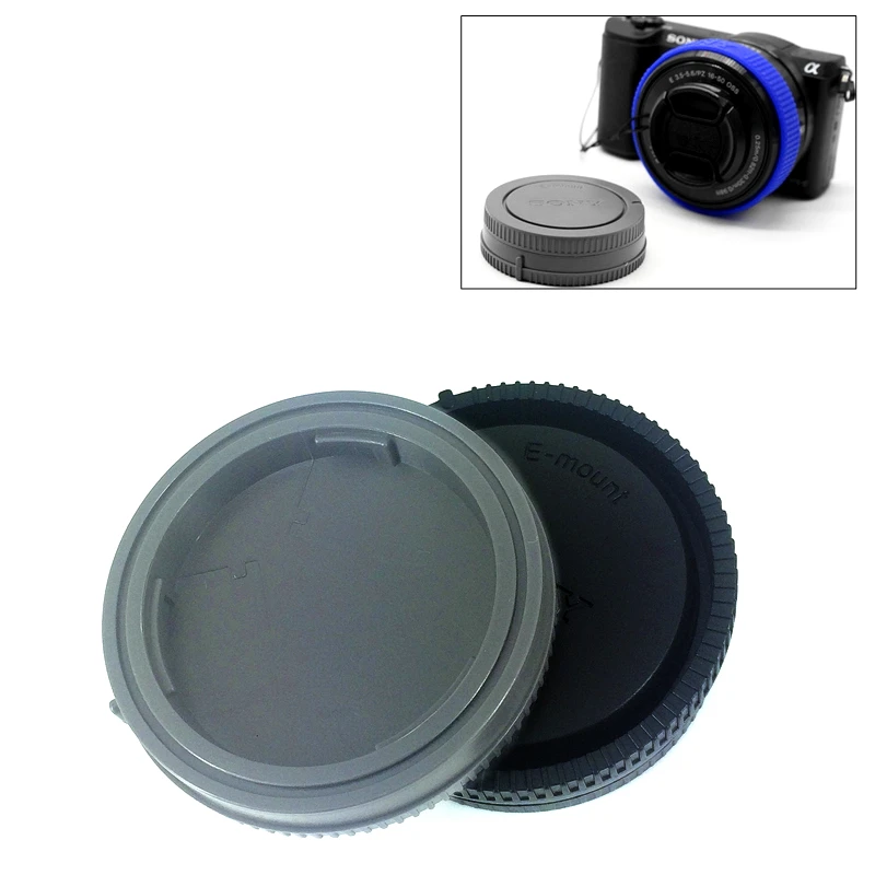 Black-Gray-Camera-Rear-Lens-Cap-Body-Front-Cap-for-Sony-E-Mount-ZVE1 ...