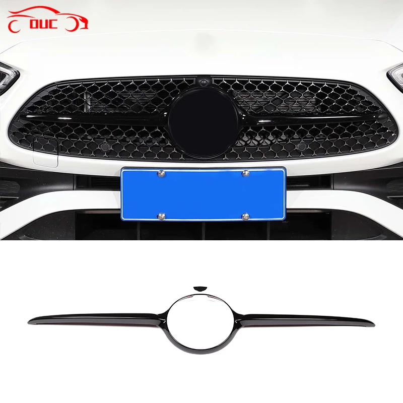 Car Glossy Black Front Bumper Grille Trim Grill Decoration Strip Cover ...