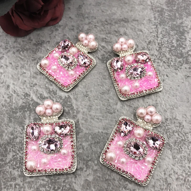 Pink Perfume Bottle Fresh Handmade Beaded Cloth Stickers, Decorative ...