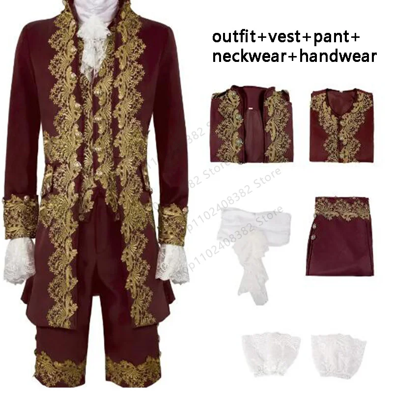 Traje de Navidad de rey Medieval europeo, chaqueta bordada, pantalones ...