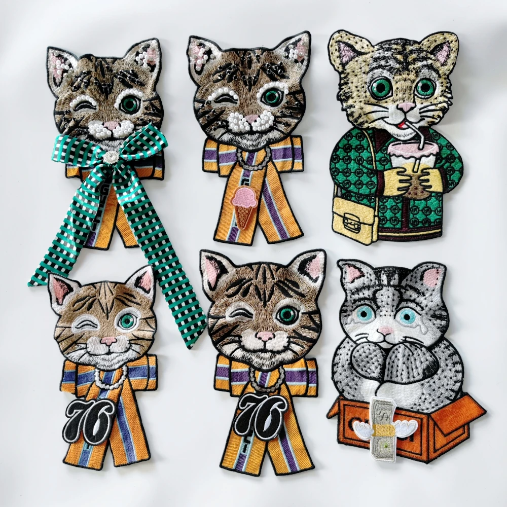 Cat Patch Embroidery Clothes | Chenille Patches Animals | Patches Big ...