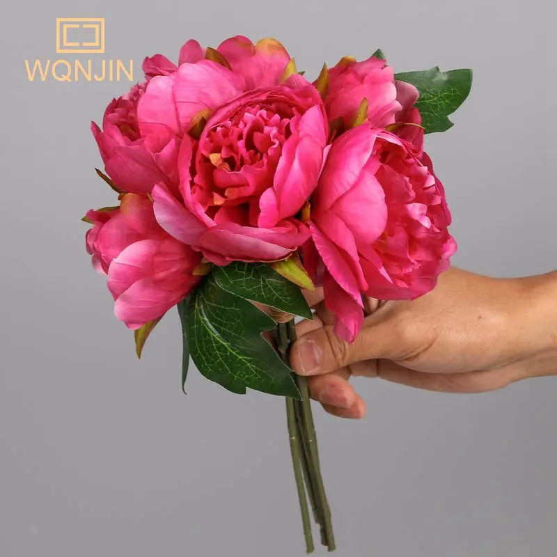 6Pcs-Lot-Silk-Artificial-Peony-Bouquet-Flowers-Decoration-Pink-Red ...